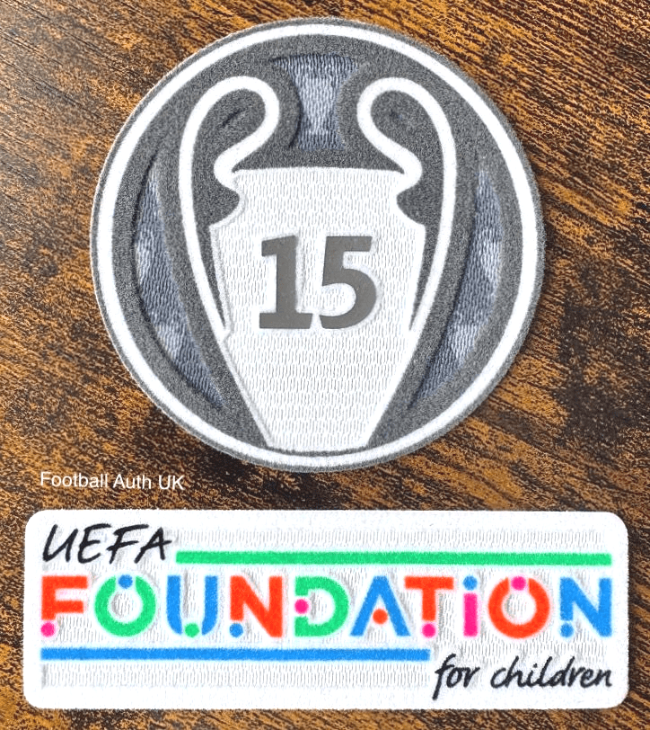 2024 Real Madrid UCL BOH 15 Champions Official Player Issue Size Football Soccer Badge Patch Set