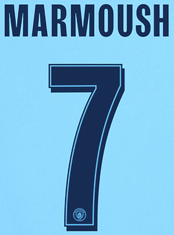 2025-26 Manchester City UCL Home Shirt MARMOUSH 7 Official Player Issue ...