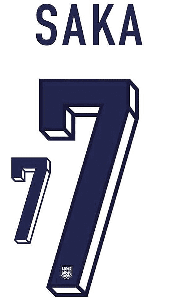 England EURO 2024 Home Shirt 2024-25 SAKA 7 Nike PS-Pro SportingiD Name Number Set
