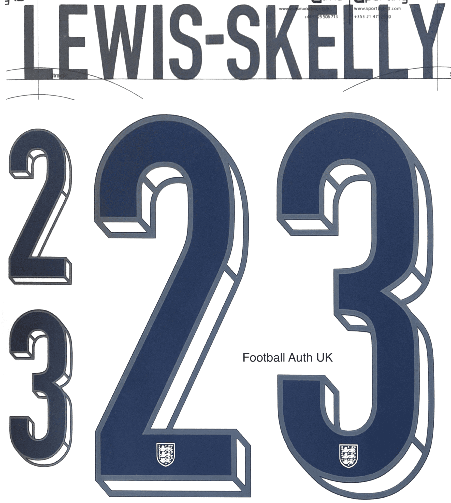 England Home Shirt 2024-25 LEWIS-SKELLY 23 Nike PS-Pro SportingiD Name ...