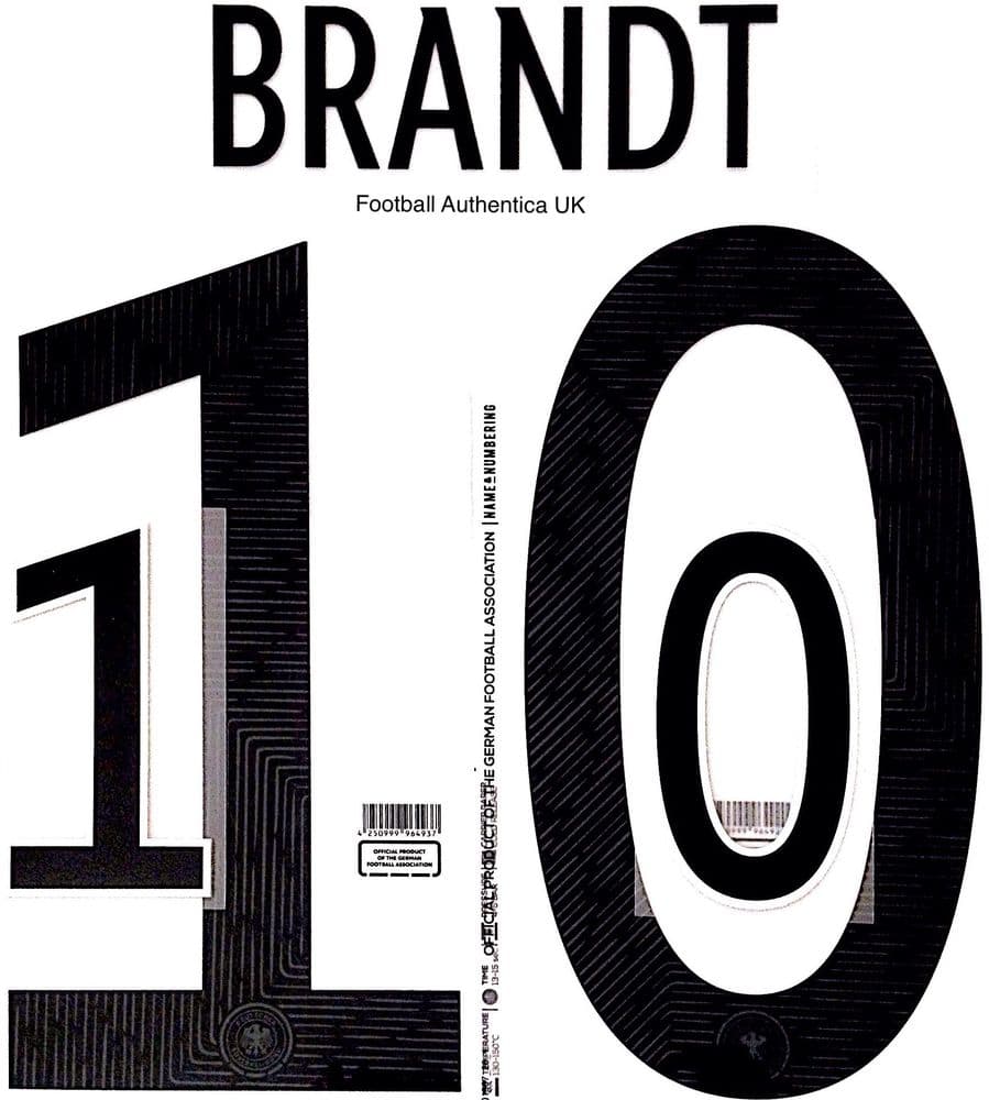 Germany Home Shirt 2020-21 BRANDT 10 Official Adidas Football Name ...