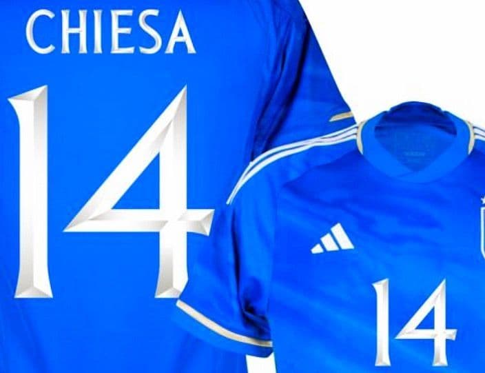 Italy ITALIA FIGC Home Shirt 2023-24 CHIESA 14 Adidas Dekographics ...