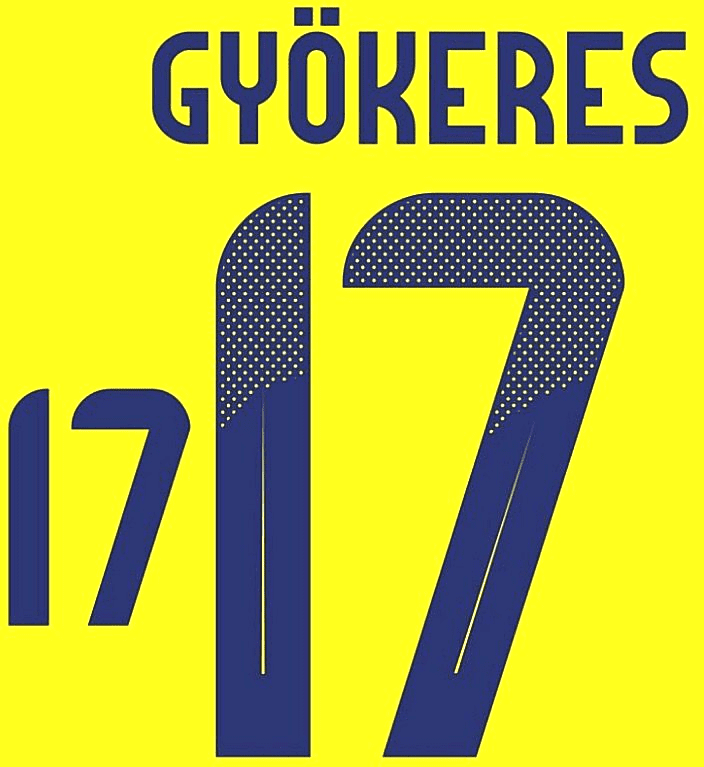 Sweden Home Shirt 2024-25 GYOKERES 17 Official Player Issue Size Name ...