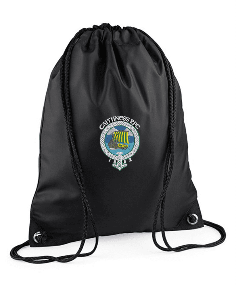 CAITHNESS RUGBY FOOTBALL CLUB BOOT BAG WITH FULL COLOUR NEW EMBROIDERED ...