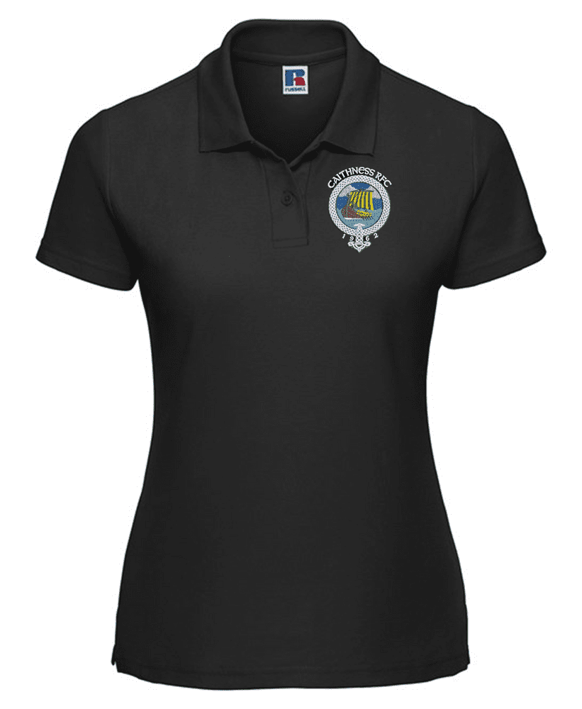 CAITHNESS RUGBY FOOTBALL CLUB WOMEN S POLO SHIRT WITH FULL COLOUR NEW ...