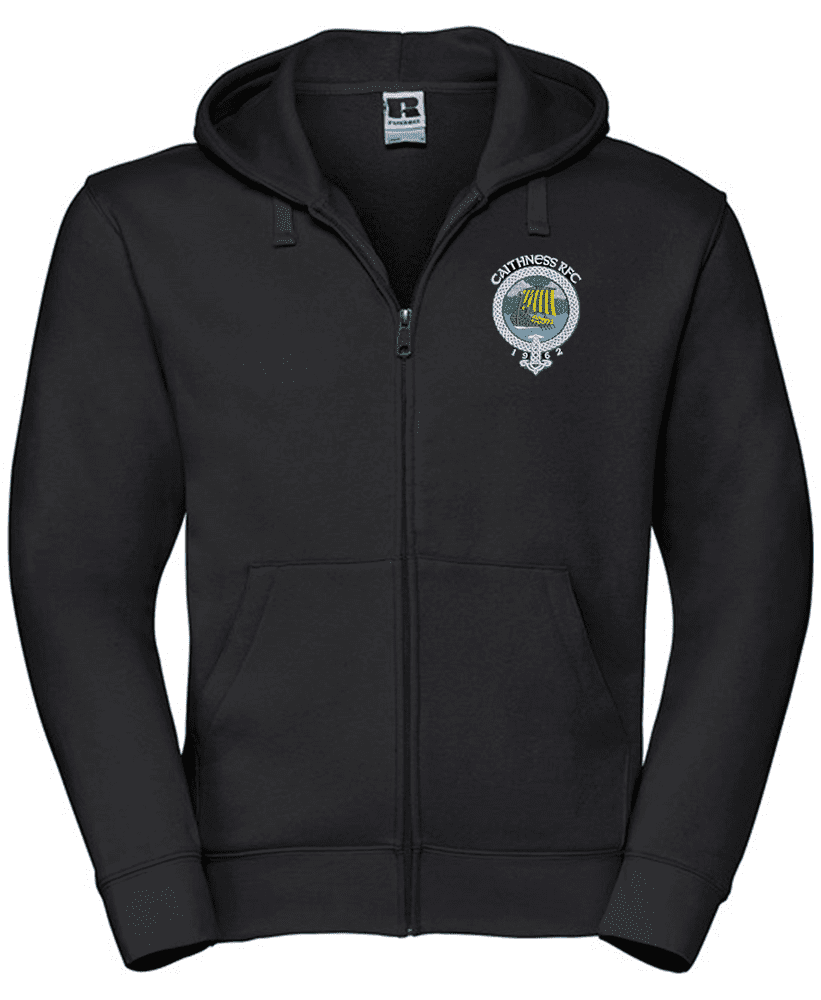CAITHNESS RUGBY FOOTBALL CLUB ZIPPED HOODIE WITH FULL COLOUR NEW ...
