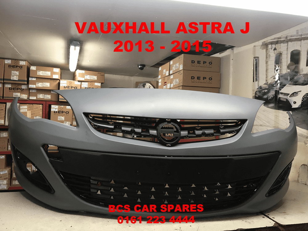 VAUXHALL ASTRA J FRONT BUMPER NEW 2013 - 2015 INC GRILLS IN PRIMER ...
