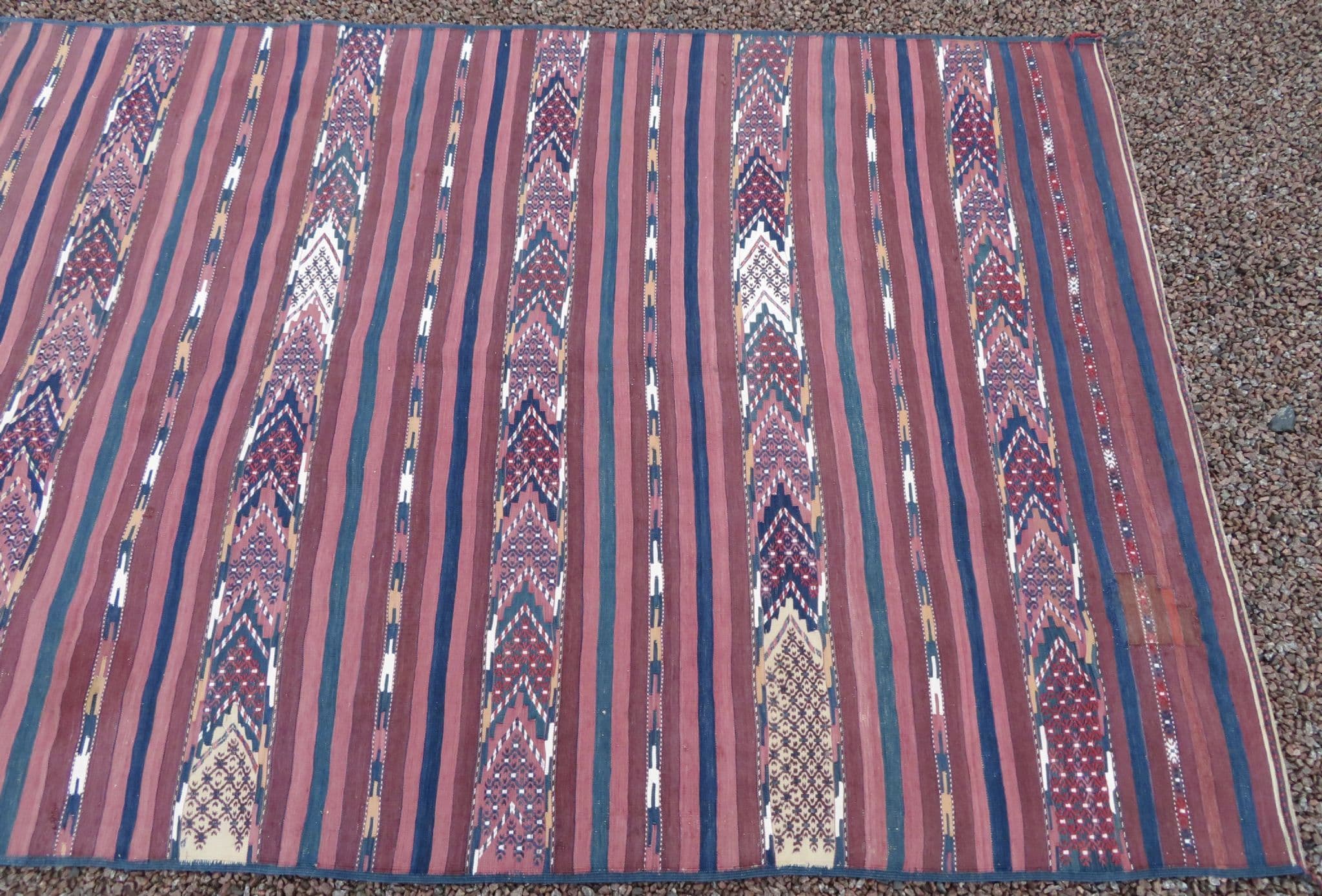RARE ANTIQUE TEKE TEKKE TURKMEN PALAS TEKKE TRIBES OF TURKMENISTAN FLAT ...