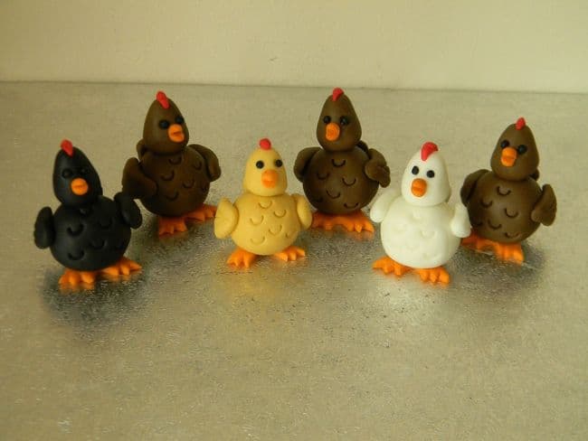 6 Chicken Cake Toppers