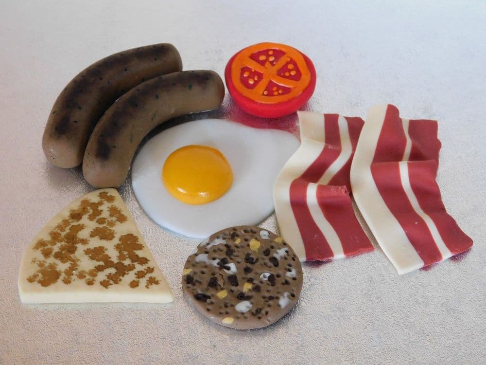 Breakfast Fry Up Birthday Edible Cake Toppers