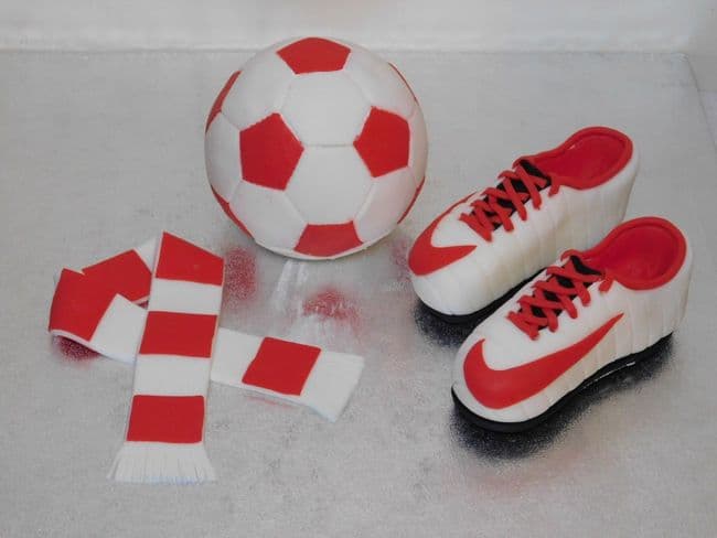 Football Boots Scarf & Football Cake Toppers