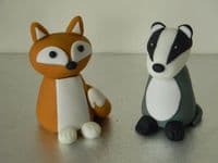 Fox & Badger Cake Toppers