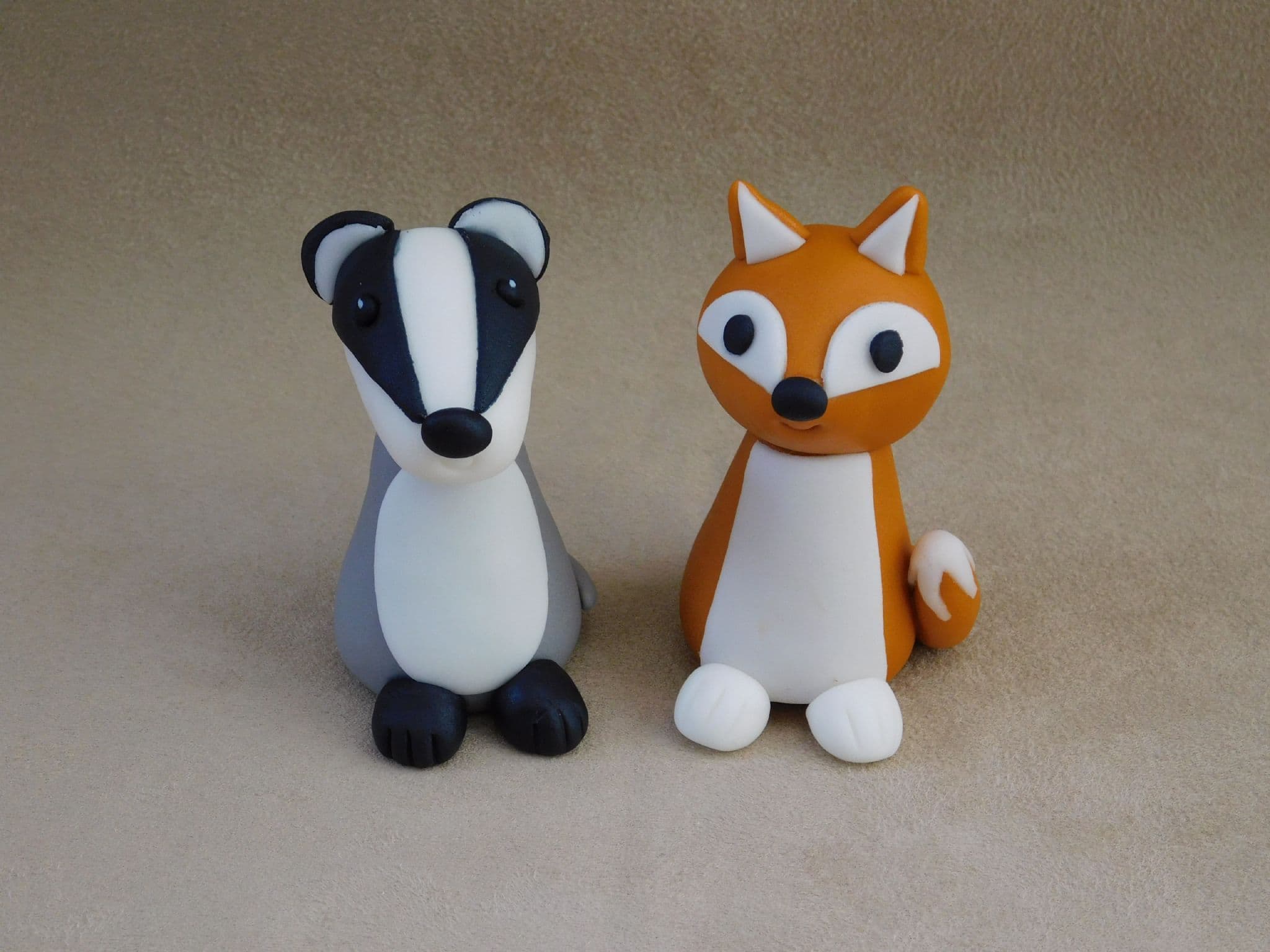 Fox & Badger Cake Toppers