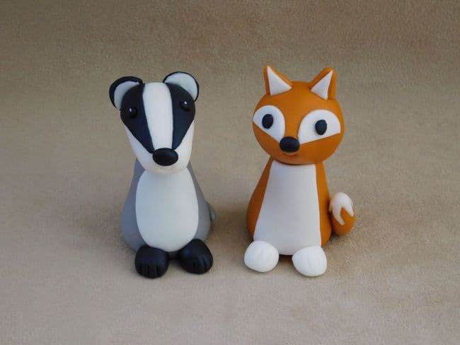 Fox & Badger Cake Toppers