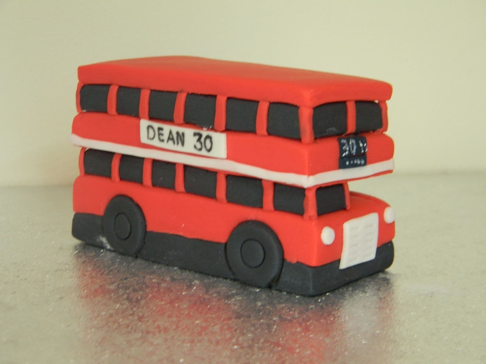 Large Red Bus Cake Topper