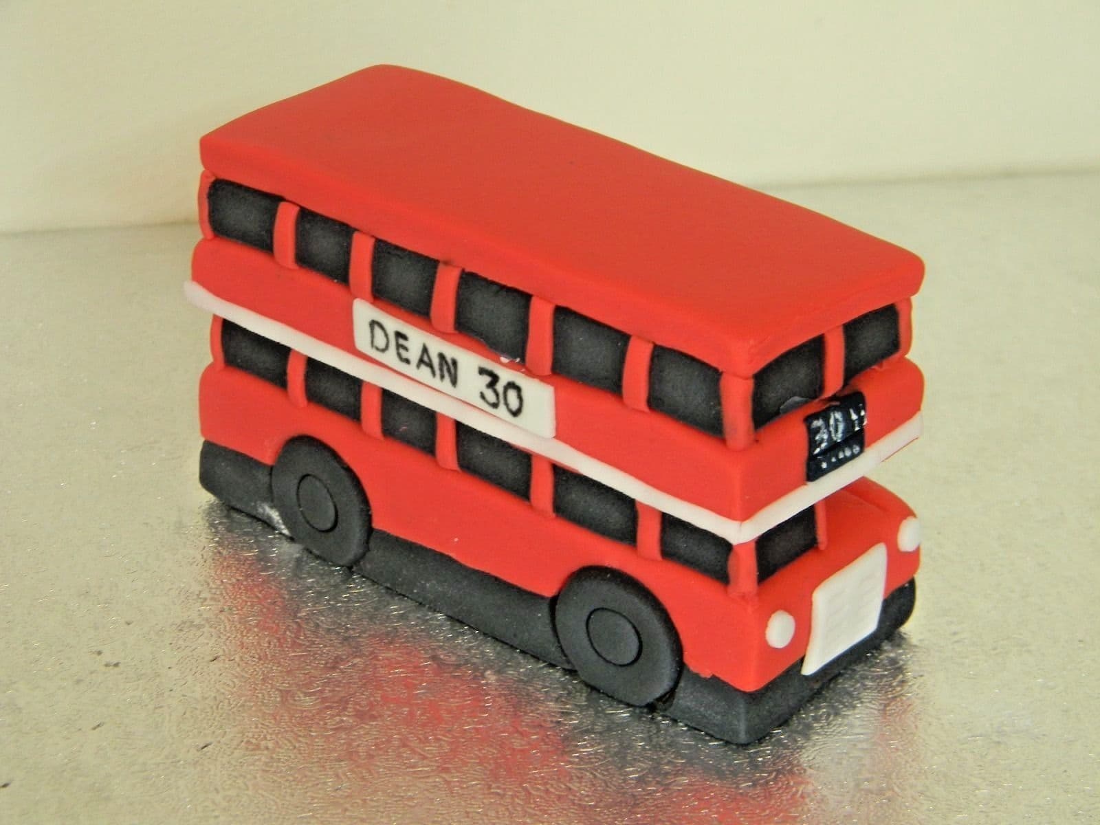 Large Red Bus Cake Topper