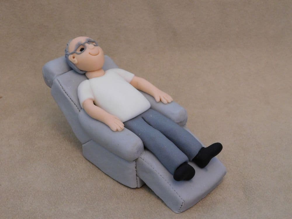 Man in recliner chair Cake Topper