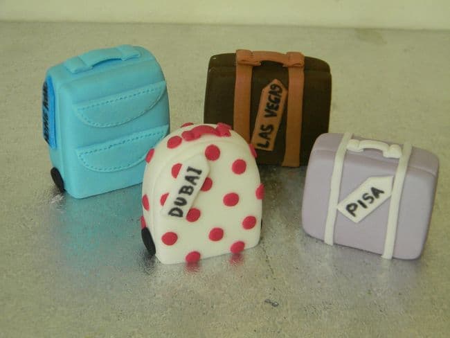Set of 4 Suitcase Cake Toppers