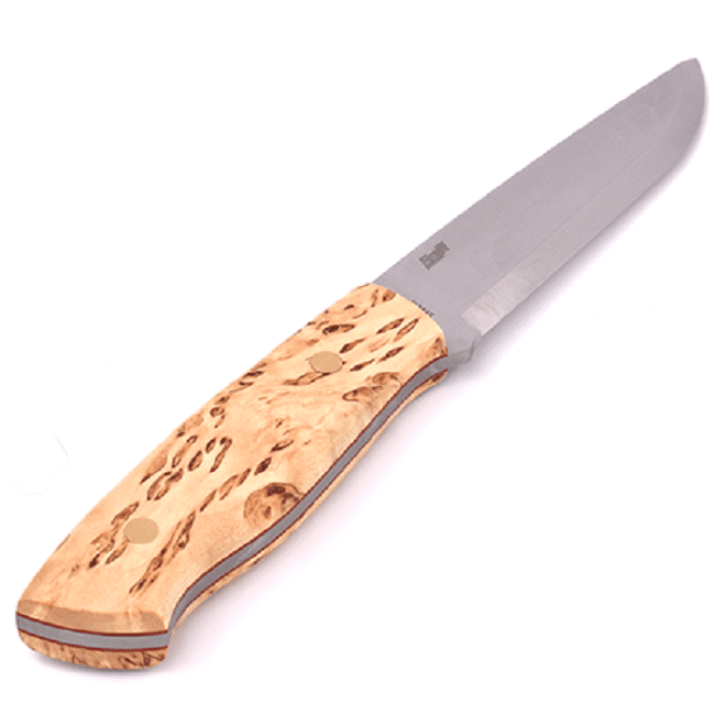 Brisa Trapper 115 Bushcraft Knife - Stabilised Curly Birch