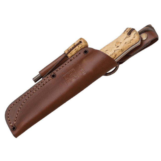 Joker Bushlore Bushcraft Knife - Curly Birch - Firesteel Edition