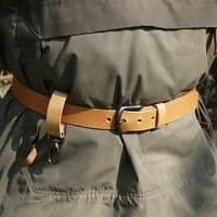 Six Magpies Leather Belt with additional Equipment Loop - Natural