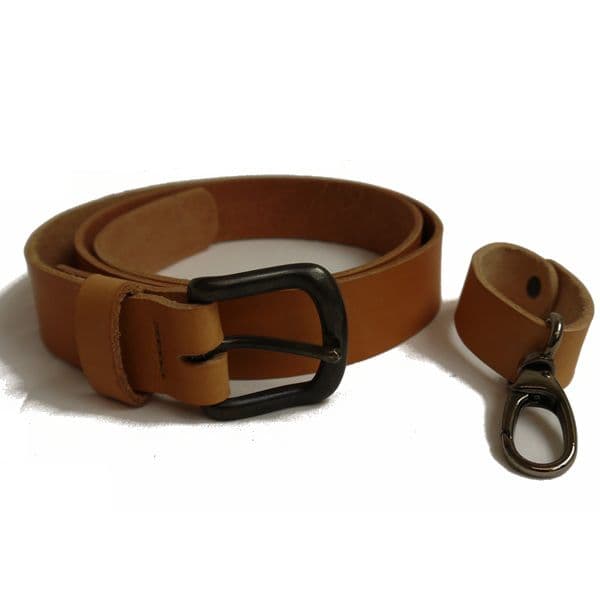 Six Magpies Leather Belt with additional Equipment Loop - Natural