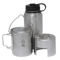 TBS 750ml Stainless Steel Billy Can Cup Stove Unit & Water Bottle