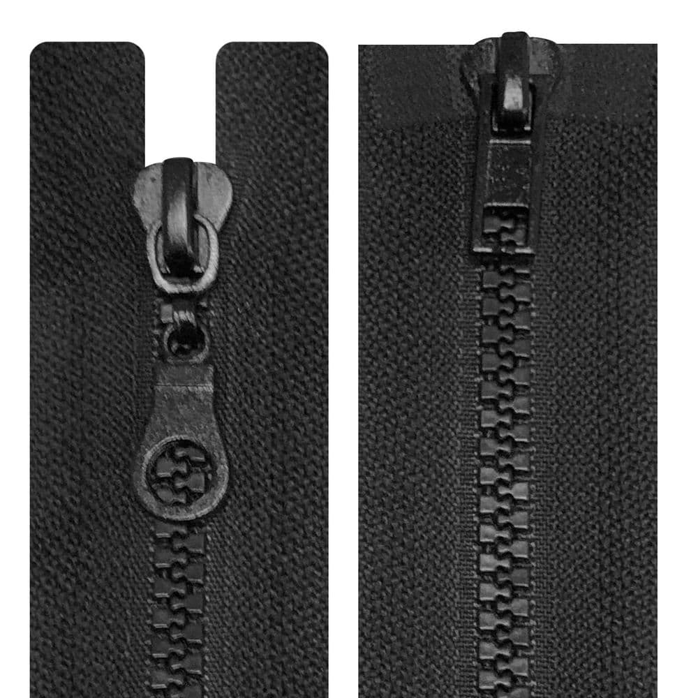 2 Way Chunky Plastic Zip - 332 - BLACK