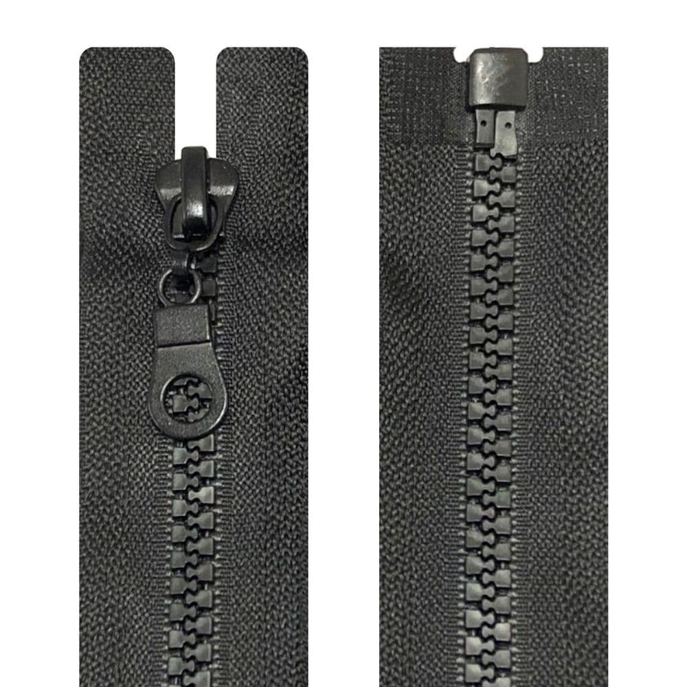 BLACK 332 SIZE 5 CHUNKY ZIP