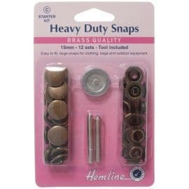 Heavy Duty Snaps Antique Brass - 15mm