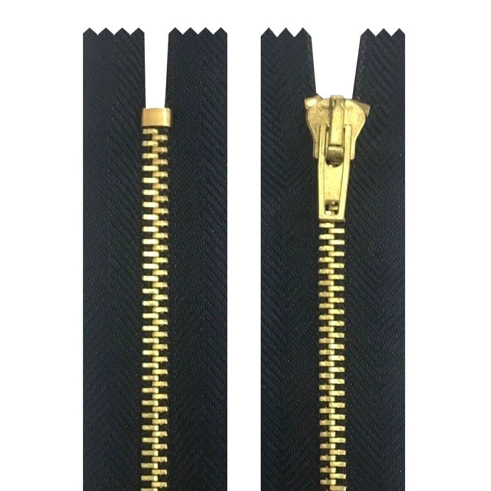 S3 Brass Metal Zips 60cm