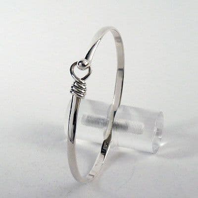 925 Solid Sterling Silver Bangle With A Triple Twist Design Element