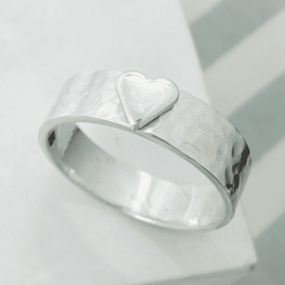 Ashes Silver Heart Ring