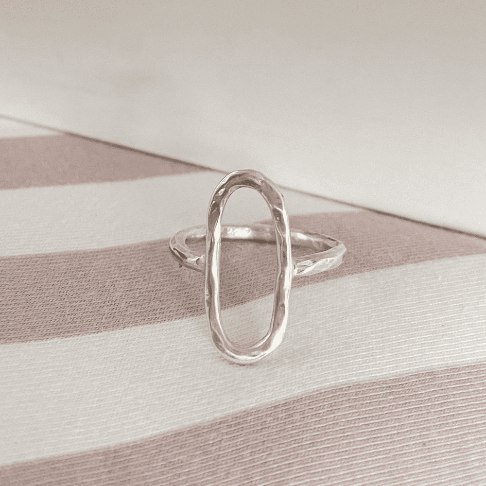 Hammered Oval Ring