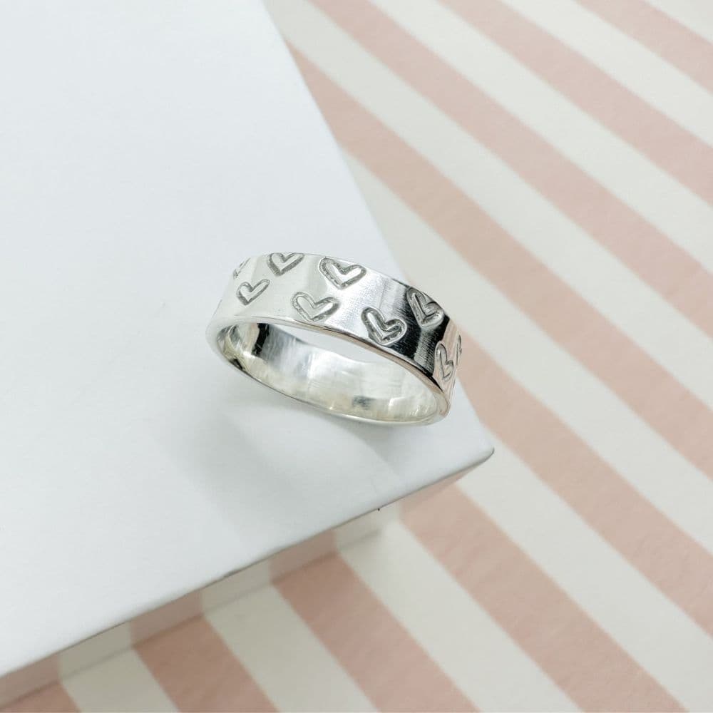 Patterned Heart Ring