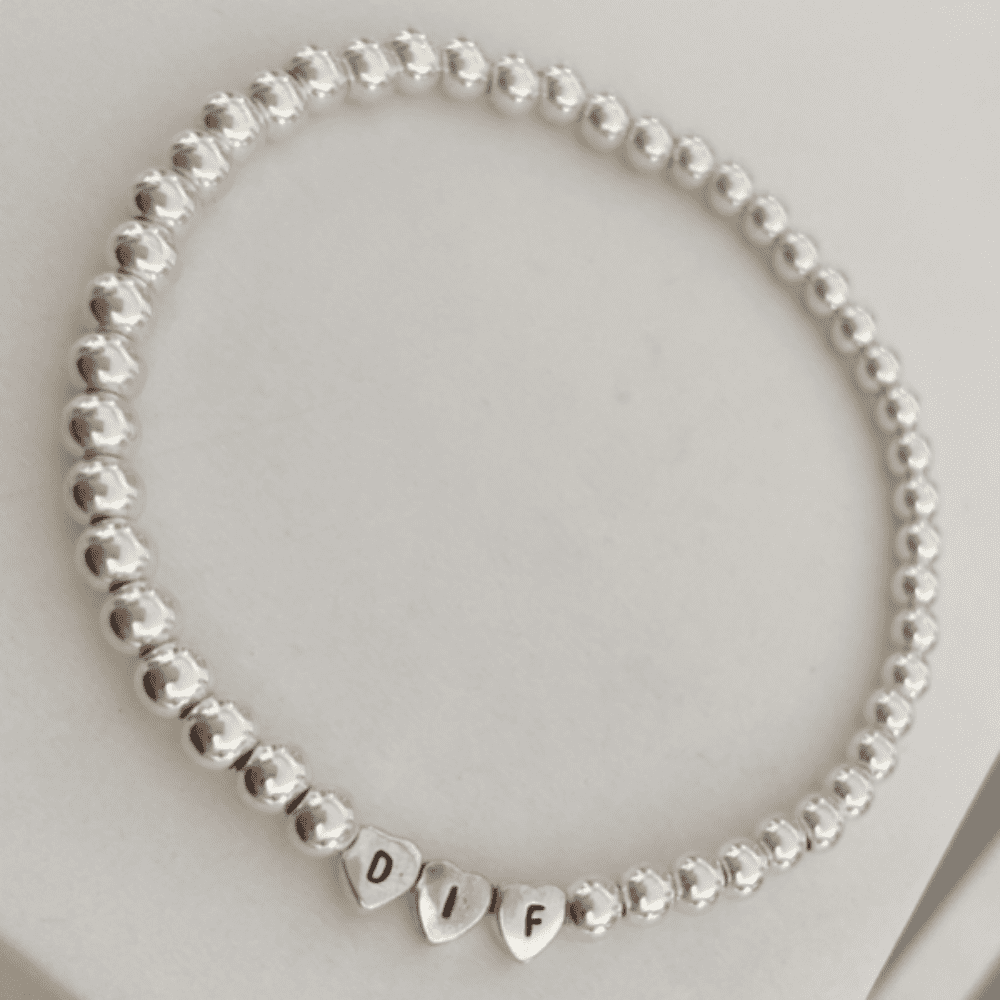 Personalised Beaded Heart Bracelet