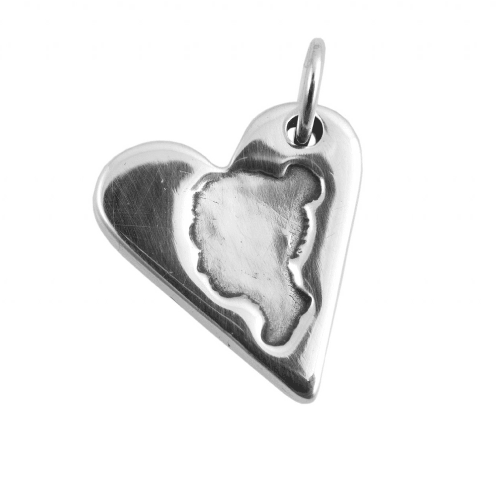 Sliver Heart Cameo Charm