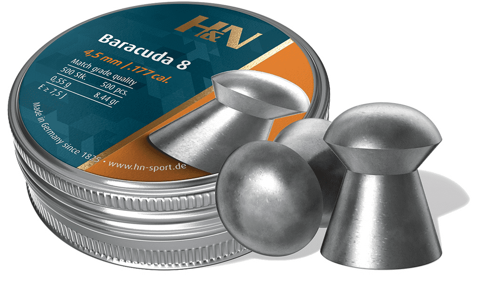 H&N Baracuda 8 177 / 4 52mm Round Domed Lightweight Air Pellets