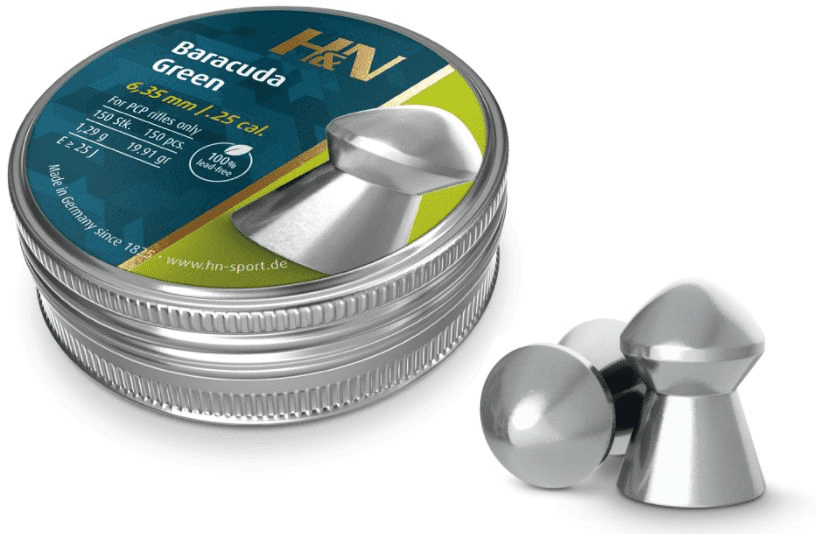 H&N Baracuda Green 25 / 6 35mm PCP Lead Free Pellets
