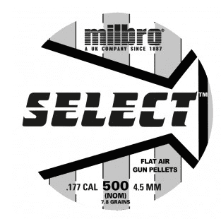 Milbro Select 177 / 4 5mm Flat Head Wadcutter Target Practice Air Pellets