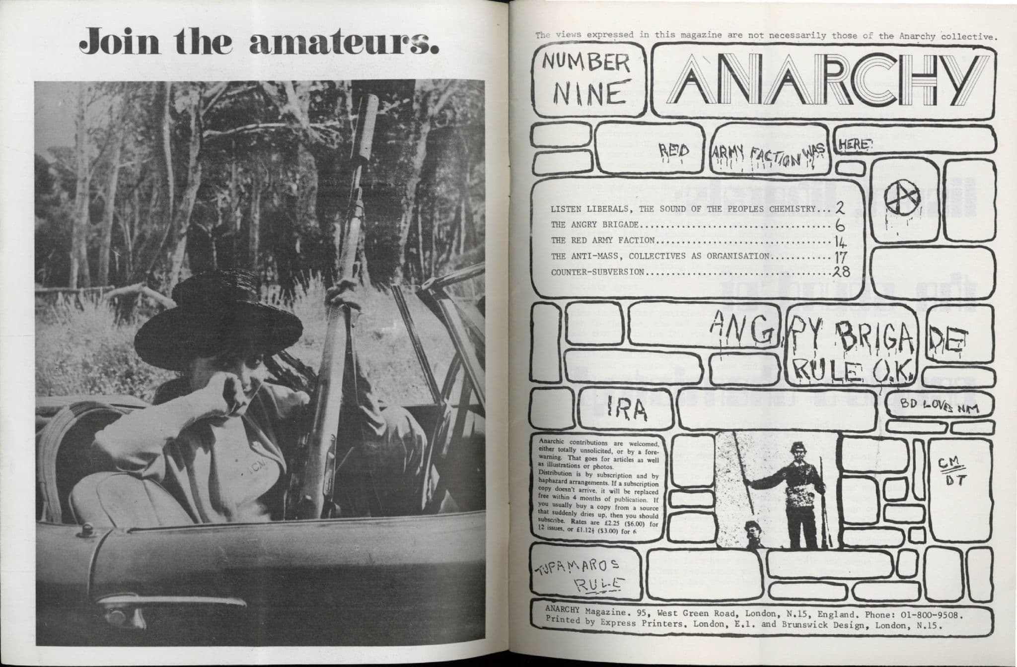 Anarchy Journal No 9 1972 Urban Guerrilla Warfare Angry Brigade Emilio ...