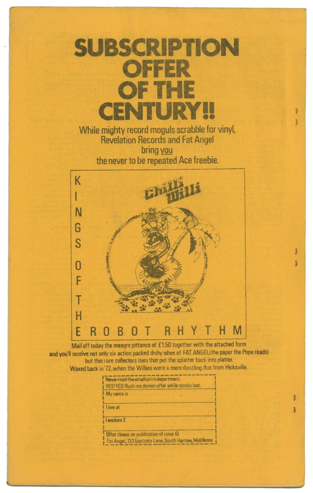 Fat Angel Magazine/Fanzine No 12 1973 Richie Havens Leo Kottke ...