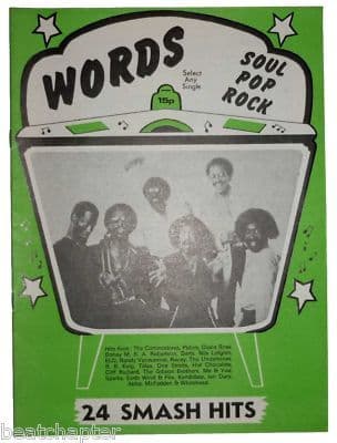 Record Song Book WORDS Magazine COMMODORES 1-9-1979