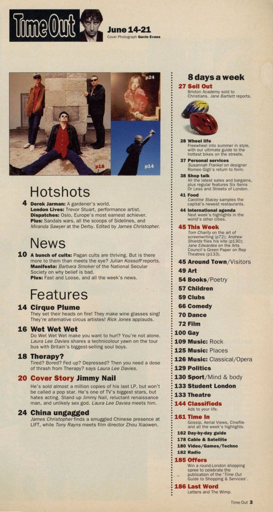 Time Out Magazine No 1295 1994 June 14-21 Pagan cults Derek Jarman ...