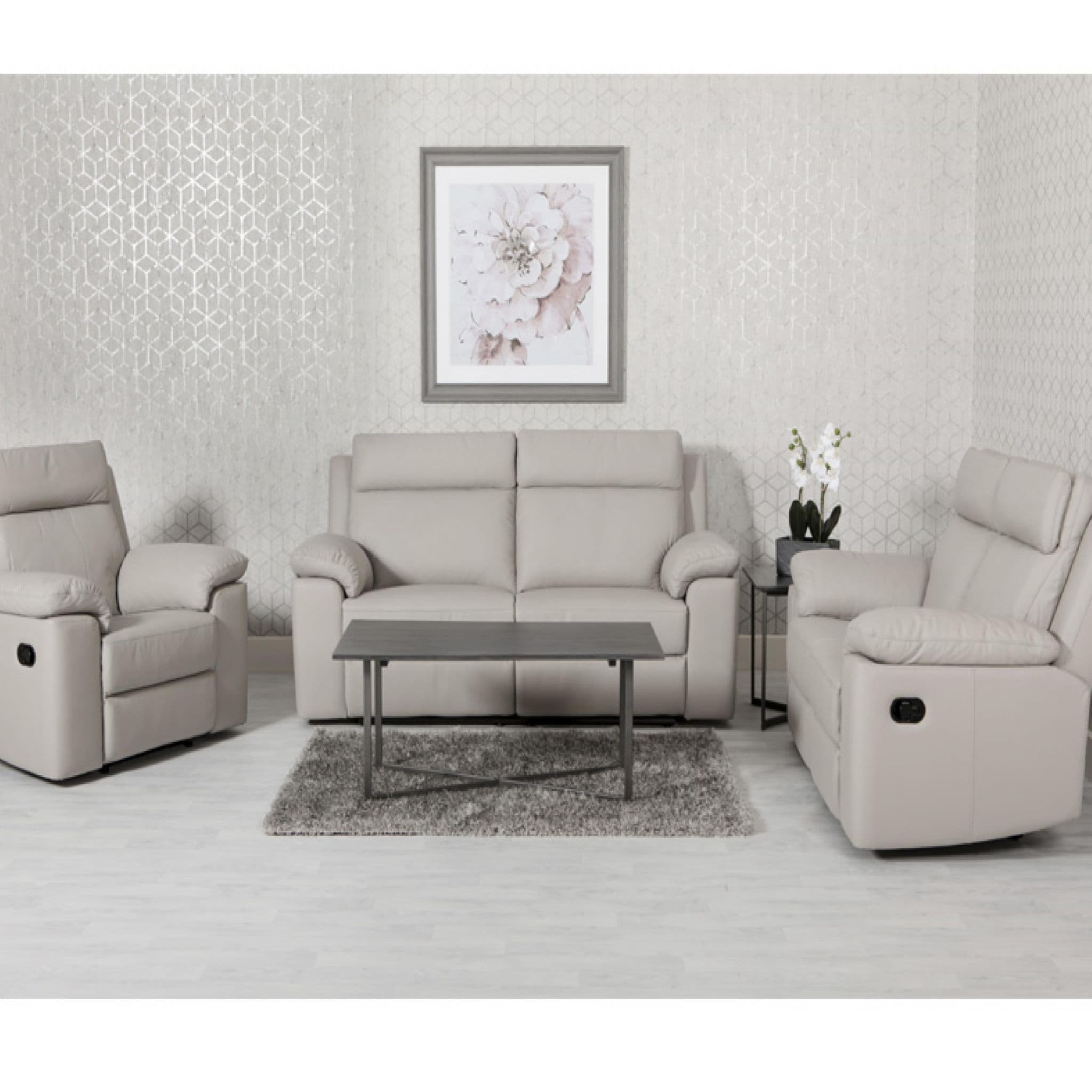 Home Essential TSA-312- Putty leather Sofa