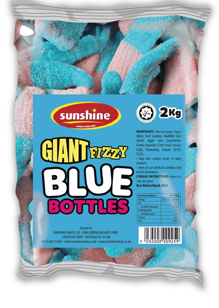 Giant Fizzy Blue Bottles 2kg