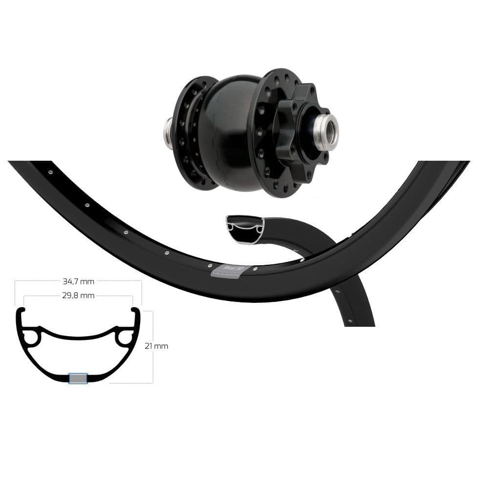 Handbuilt Wheel SON 28 Disc Dynamo Hub 6-Bolt 12 x 100/Ryde Rival 30 27 5"