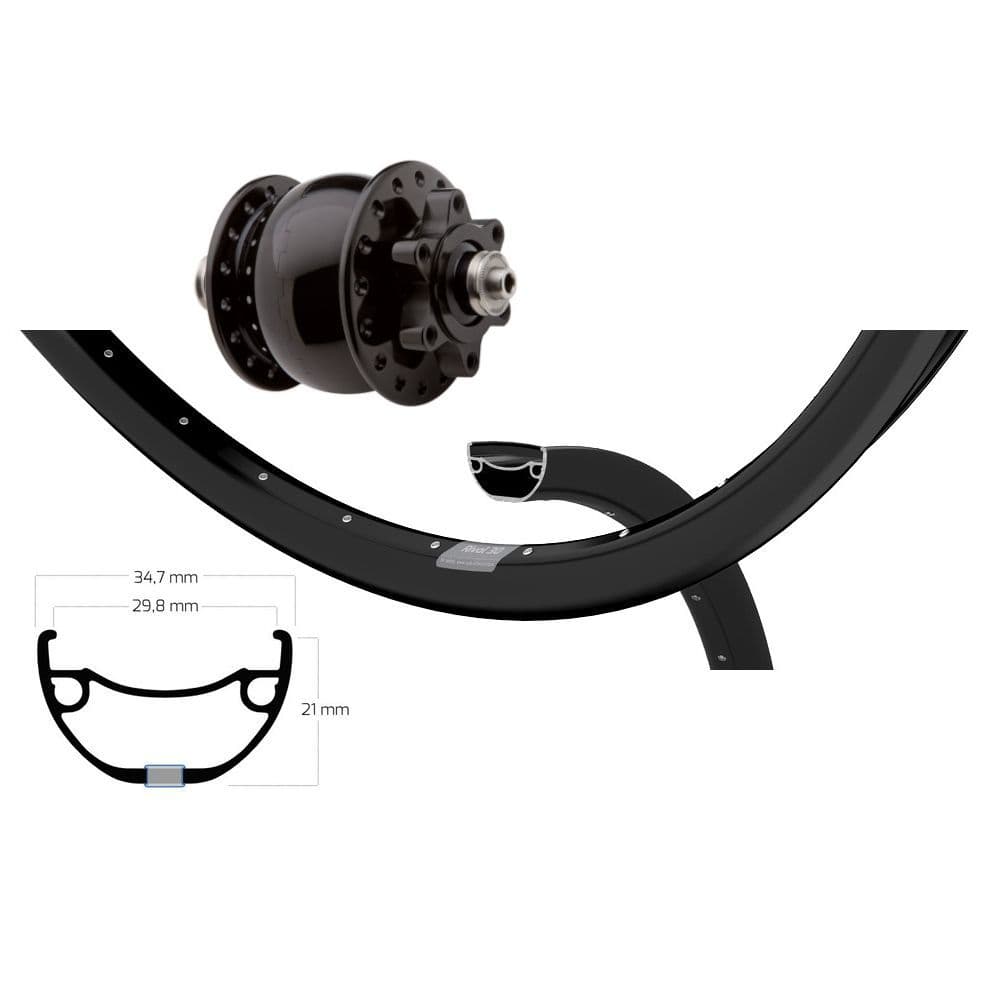 Handbuilt Wheel SON 28 Disc Dynamo Hub 6-Bolt 9 x 100/Ryde Rival 30 27 5"