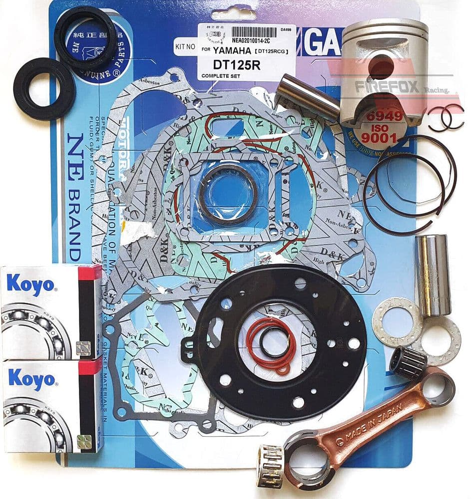 Yamaha DTR125 DT125 R Engine Rebuild Kit - Mitaka Rod Piston Gaskets ...