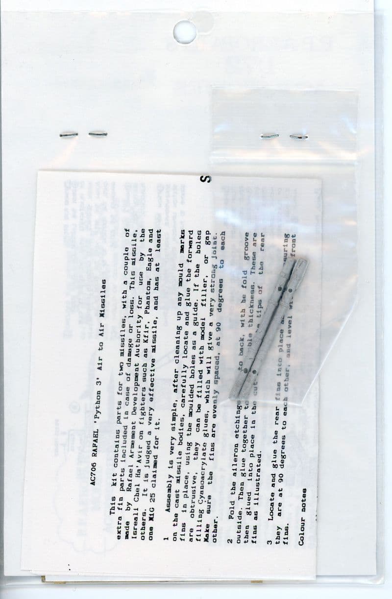 2x RAFAEL "Python 3" Missiles 72